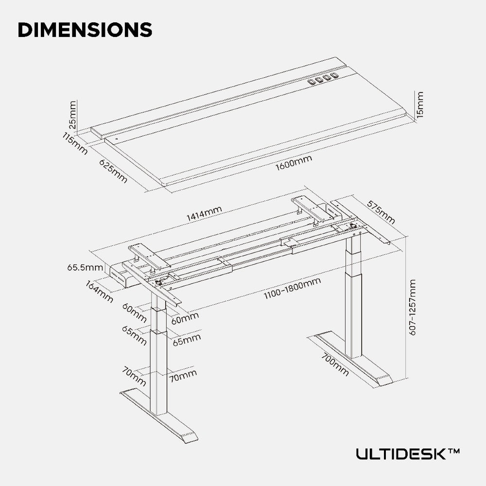 ULTIDESK™ Xtreme Standing Desk | Integrated RGB Lightstrip | Ultra Fra ...