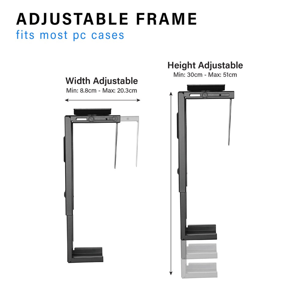 ULTi Heavy-duty PC Holder, Adjustable Under Desk Tower Mount, Computer