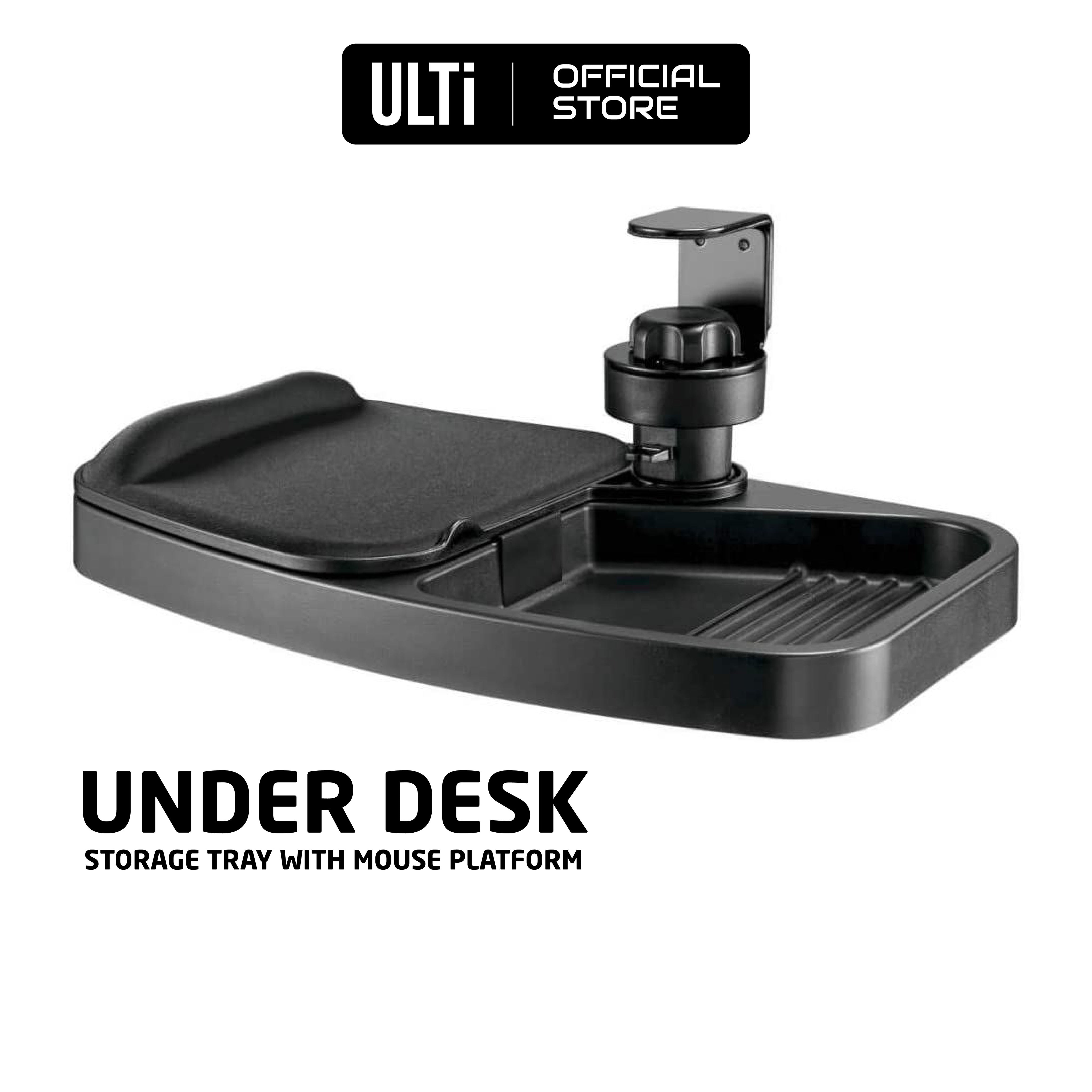 ULTi Clamp-on Storage Tray, Under Desk Drawer with Mouse Pad & Wrist R ...