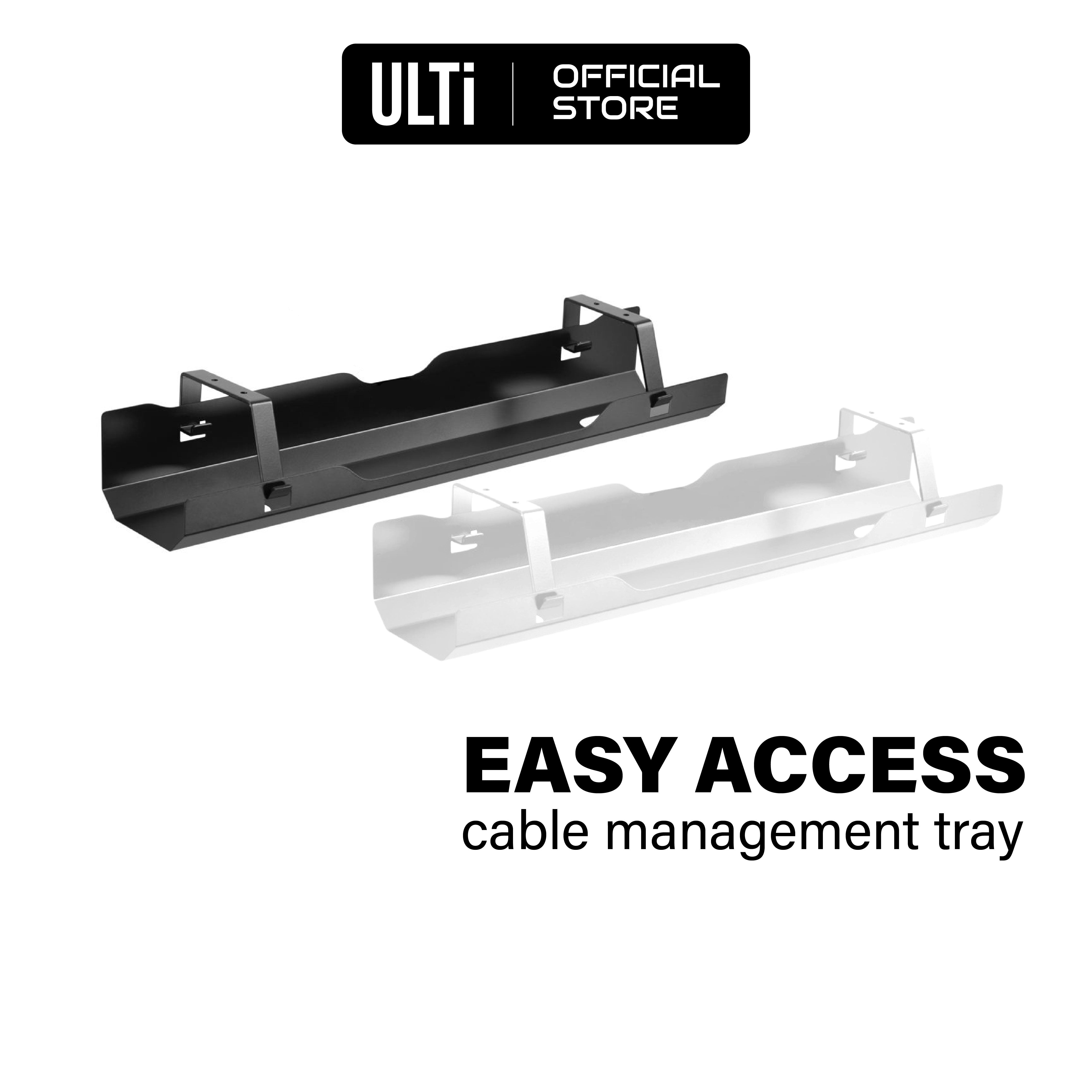 ULTi Easy Access Cable Management Tray, Under Desk Holder, Standing De
